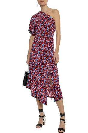 Derek Lam 10 Crosby One-shoulder floral stretch-jersey midi dress Size XS