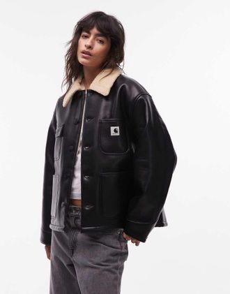 Carhartt Work in Progress Shepton OG - Jacke aus Kunstleder in Schwarz