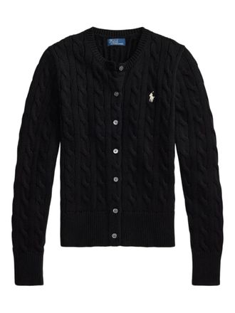 Polo Ralph Lauren cardigan en maille torsad&eacute;e - Noir