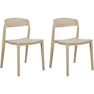 Beliani Esszimmerstuhl 2er Set SOMERS Beige