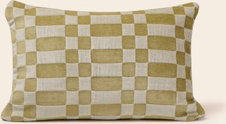 Madura Housse De Coussin Tcheky Ecru et jaune doux - JAUNE