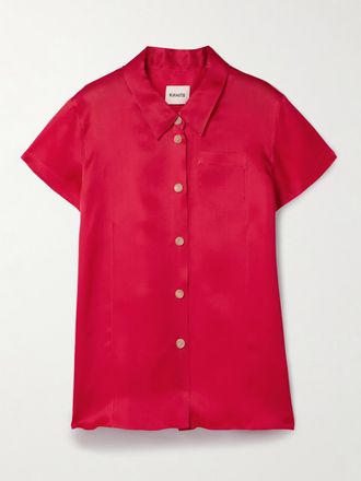 Khaite Chemise En Organza De Soie Keefe - Rouge