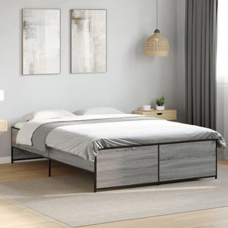 vidaXL Vidaxl - Giroletto Grigio Sonoma 120x190 Cm In Legno Multistrato Metallo