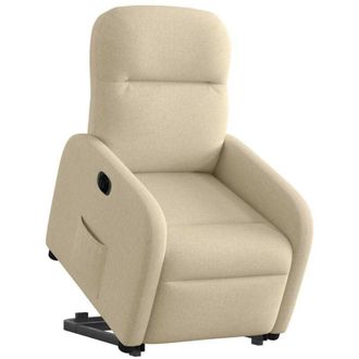 vidaXL Relaxsessel mit Aufstehhilfe Elektrisch Creme Stoff Vidaxl