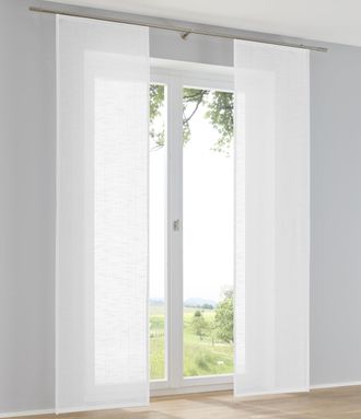 Kutti Heimtextilien Schiebegardine Raumtrenner Boston wei&szlig; Leinenoptik Schiebevorhang mit Paneelwagen B 60 x H 175 cm (1 STK)