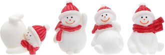 Amosfun 4 St&uuml;ck Schneemann Figur Miniatur Weihnachtsdeko Aus Harz Kleine Micro Landschaft Deko F&uuml;r Haus B&uuml;ro Garten Saisonale Zierschmuck