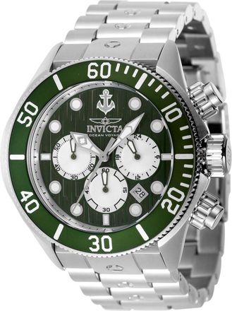 Invicta Ocean Voyage 47833 Herrenuhr - Quarzwerk - Edelstahl mit gr&uuml;nem Zifferblatt - 51 mm