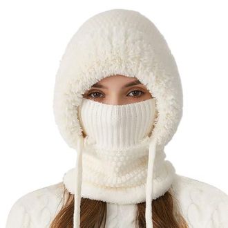 Generic Bonnet passe-montagne pour femme, multifonctionnel en tricot, coupe-vent, chaud pour filles