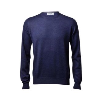 Gran Sasso Paricollo Rundhals-Strickpullover - - Knitwear - Herren - Blau - L