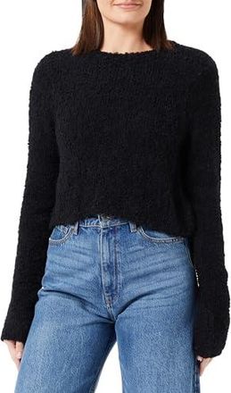 Only Onlsima Ls O-Neck KNT Pull en Tricot, Noir, L Femme
