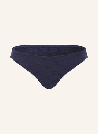 Vilebrequin Basic-Bikini-Hose Jacquard Turtle Monogram Frise blau