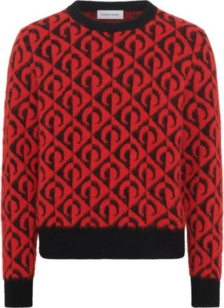 Marine Serre pull à col rond - Rouge