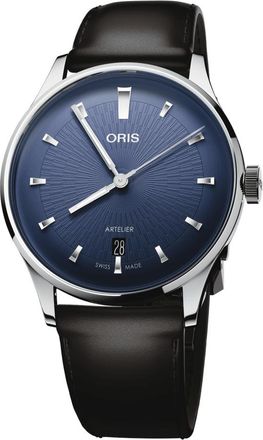 Oris Artelier Date 38mm Lederband Automatik Blau Herrenuhr 01 733 7810 4055-07 6 20 17FC
