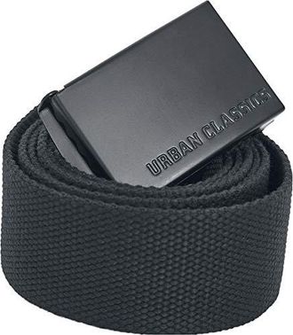 Urban Classics Ceinture Longue en Toile Unisexe Ceinture Noir, 100% Polyester