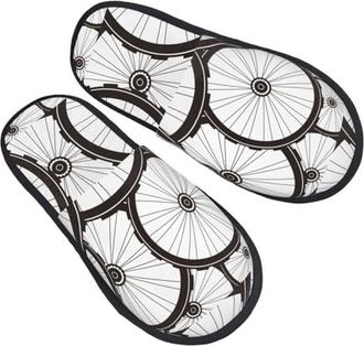 Generic Motif De Roue De V&eacute;lo Unisexe Pantoufles Doux Chaussures De Maison Peluche Slippers Pour Hiver Automne Int&eacute;rieur L