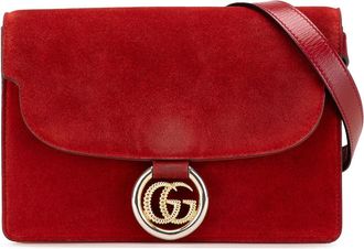 Gucci Hobo Bags - Small Suede GG Ring Torchon Crossbody - Gr. unisize - in Rot - f&uuml;r Damen