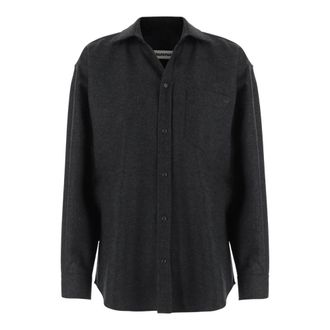 Darkpark Wollhemd mit Knopfverschluss - - Blouses & Shirts - Damen - Grau - S