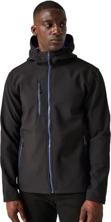 Regatta Navigate Veste Softshell Professionnelle pour Homme, Noir/Bleu, XL