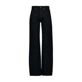 Casablanca Straight Fit Monogram Denim Jeans - - Jeans - Damen - Schwarzk - W30