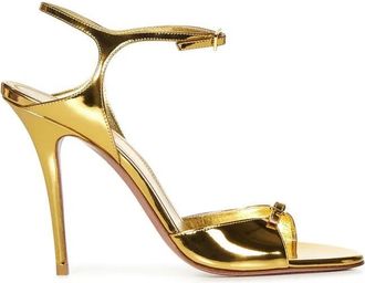 Amina Muaddi Sandalen - Golden Sandals With 105Mm Heel And Elegant Buckles - Gr. 41 (EU) - in Gold - für Damen