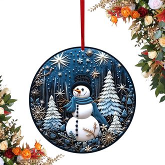 Generic Weihnachtsschmuck, h&auml;ngende Ornamente f&uuml;r Weihnachtsb&auml;ume mit Schnee im Winter, Frohe Weihnachten, Santa Elk Deer, Anh&auml;nger, Geschenk f&uuml;r Weihnachtsst