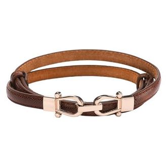 Generic Ceintures Femme - Ceinture Fine en Cuir pour Femme avec Boucle en Alliage Tournante R&eacute;glable pour Robe Jean et Manteau