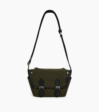 Le Tanneur Petit sac bandouli&egrave;re Solveig en toile coton et cuir lisse