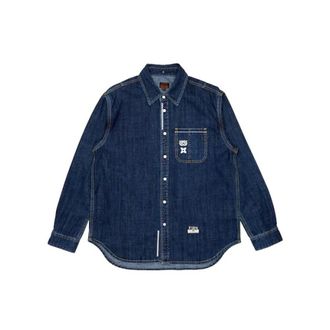 Evisu Homme, Vestes, Bleu, Taille: S Daicock Printed Shirt