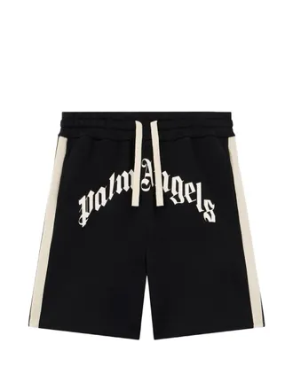 Palm Angels Curved Logo Track Sweatshorts
