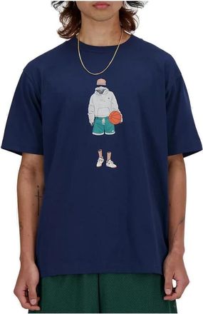 New Balance Athletics Basketball Style Relaxed Tee - - Sport - Herren - Blau - M