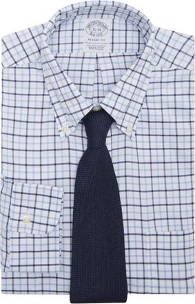Brooks Brothers Homme, Chemises, Bleu, Taille: XS Chemise habill&eacute;e &agrave; coupe r&eacute;guli&egrave;re sans repassage &agrave; col boutonn&eacute;