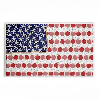 Stupell Industries Arrolynn Weiderhold Bodenmatte mit nautischer Flagge, Bedruckt, Plüsch, Design von Arrolynn Weiderhold, 30 x 0,8 x 18 cm