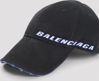 Balenciaga Caps & Mützen - Black Cotton Cap - Gr. M - in Schwarz - für Damen