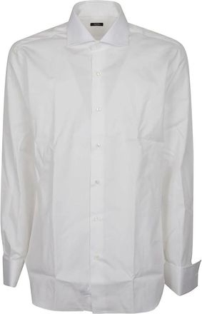 Barba Homme, Chemises, Blanc, Taille: 3XL Long Sleeve Neck Shirt