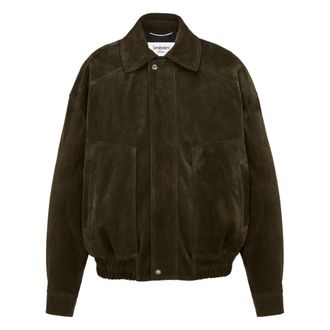 Saint Laurent Bomberjacke aus Vintage-Spaltleder - - Jackets - Herren - Gr&uuml;n - XL