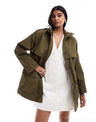 Asos Parla habillée avec quatre poches - Olive-Vert