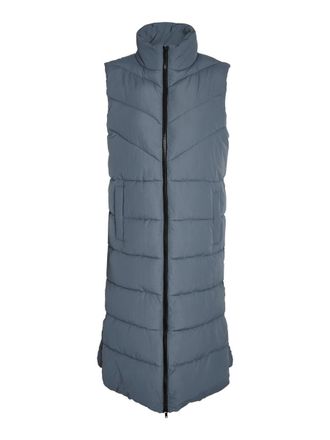 Noisy May Noisy may Lange Weste Maxi Wattierte Puffer Stepp Jacke Wadenlang ohne &Auml;rmel & Kapuze NMDALCON, Farben:Blau,Gr&ouml;&szlig;e Damen:S