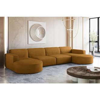 KAISER Ecksofa Designer modena u xl stoff Dicker cord Poso Senffarbe