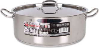 Quttin Hotel 62255 Kochtopf mit Deckel aus Edelstahl, mehrfarbig, 32 cm x 0,8 mm x 9,5 l, Kunststoff, silberfarben