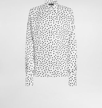 Dolce & Gabbana Polka-dot Print Wavy Silk Shirt - Mann Hemden Multicolor 37