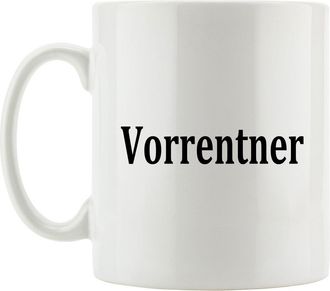 Pixxprint Vorrentner Rente alt Ü 60Fun Party Clubwear USA Tasse, ca. 300ml Fassungsvermögen, Keramik Weiß, Spülmaschinenfest