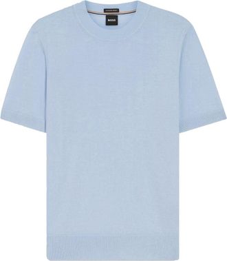 HUGO BOSS Strick-T-Shirt aus feiner Merinowolle in