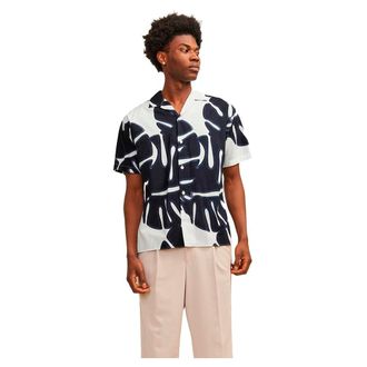 Jack & Jones Herren Jprblapalma Resort Shirt S/S Sn Freizeithemd 12252948,Snow White,M