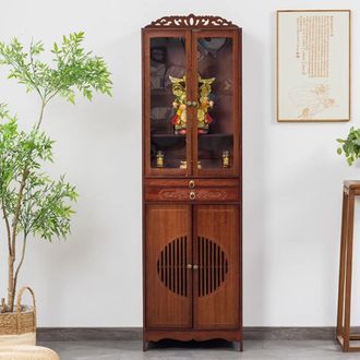 Generic Hausaltar, Bambusaltartisch, pers&ouml;nlicher Altarschrank mit Buddha-Nische, chinesischer Meditationsschrank mit Schublade und Ablage, Vintage-Opfertisch