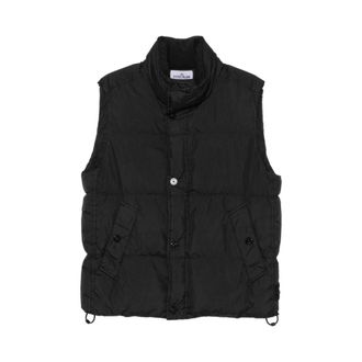 Stone Island Homme, Vestes, Noir, Taille: L Gilet matelass&eacute; textur&eacute;