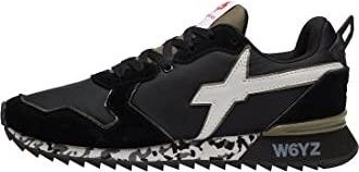 W6YZ Baskets en Tissu Technique et Daim, Noir 40