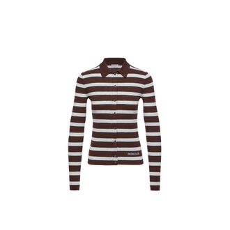 Moncler Moncler Polo En Cr&ecirc;pe De Coton, Femme, Multicolore, Taille: Xl