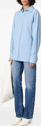 Maison Margiela Vertical Stripe Shirt - Light Blue