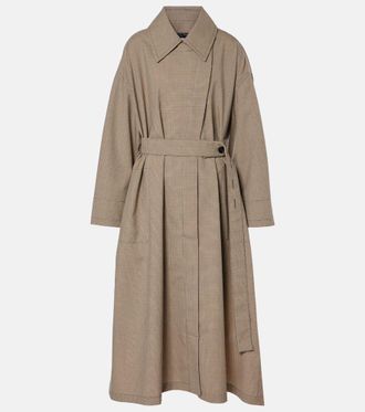 Co Trench-coat en laine mélangée à carreaux
