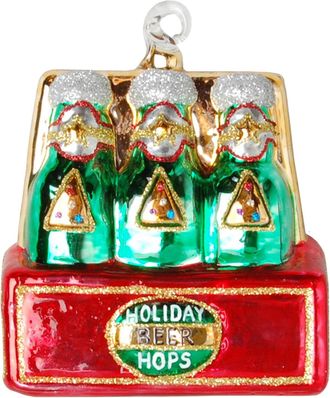 Krebs Glas Lauscha Weihnachtsdekoration/Christbaumschmuck aus Glas - Bierkasten - Gr&ouml;&szlig;e: ca. 9,5 cm